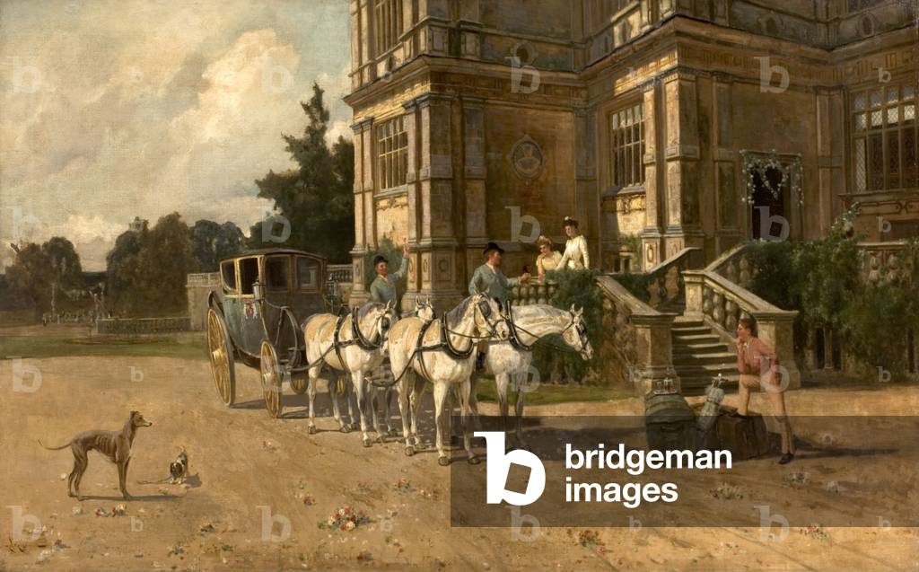 Image of Front View of Wollaton Hall, Nottingham with Horse and ...