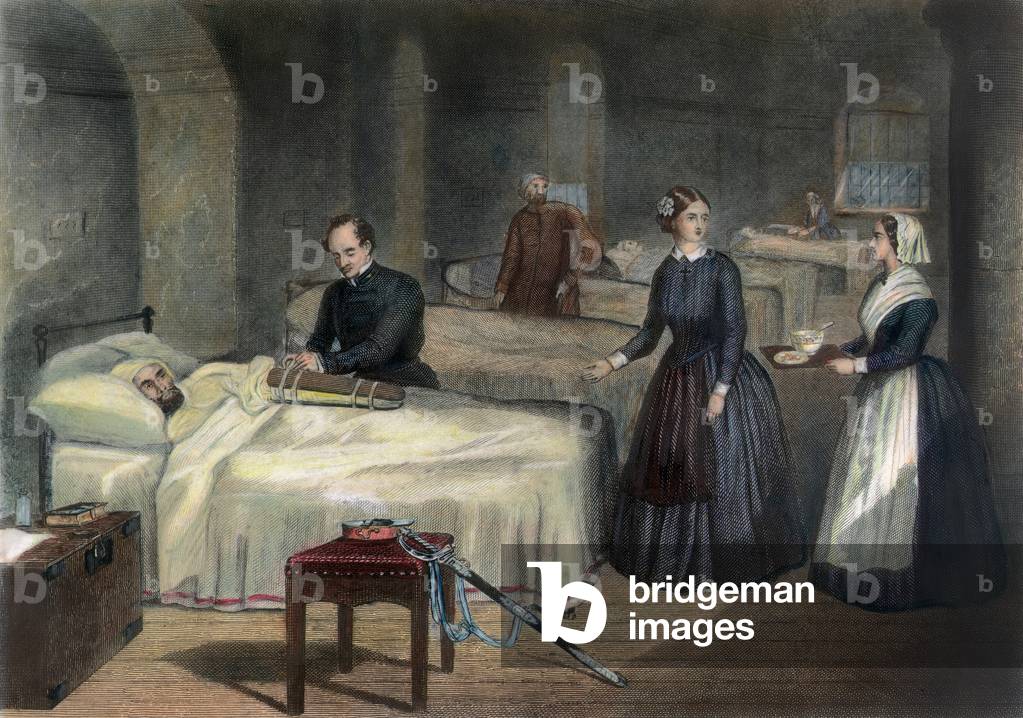 Image of FLORENCE NIGHTINGALE (1820-1910) at a military hospital during ...