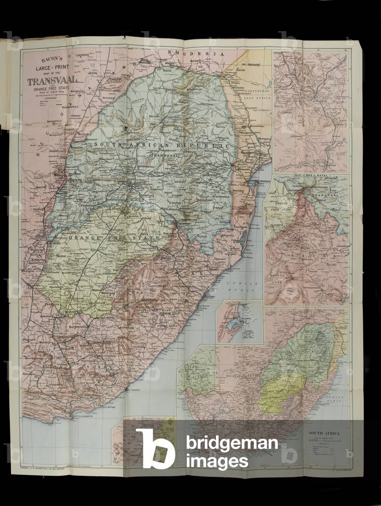 Image of Bacon’s Large-Scale Map of the Transvaal Orange Free State and ...