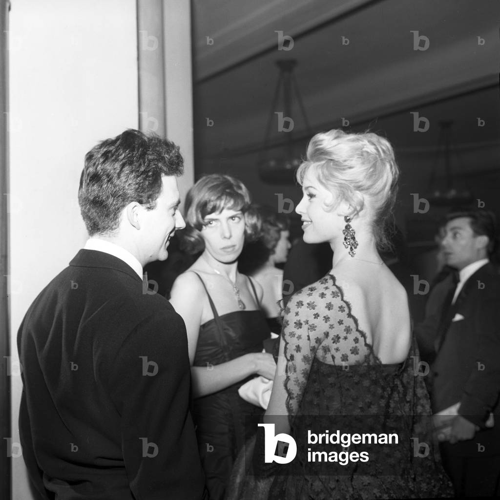 Image of Brigitte Bardot and Franco Interlenghi, 1958 (b/w photo)