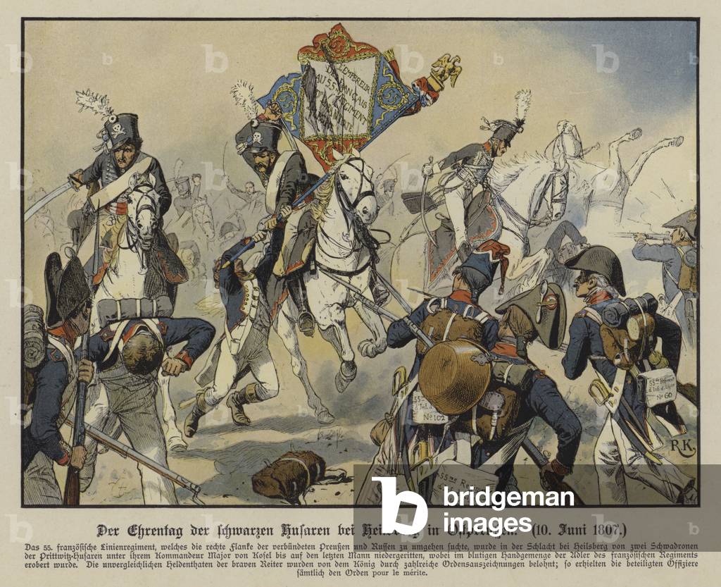 Image of The charge of the Black Hussars at the Battle of by Knotel ...