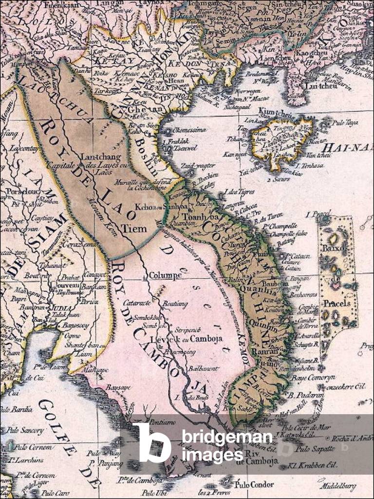 Image of Vietnam: Franco-Dutch map of Indochina, c.1760. The Paracels ...