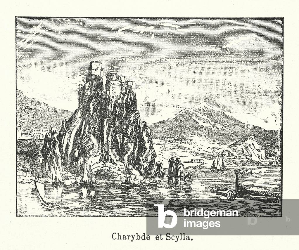Image of Charybde et Scylla (engraving) by French School, (19th century ...