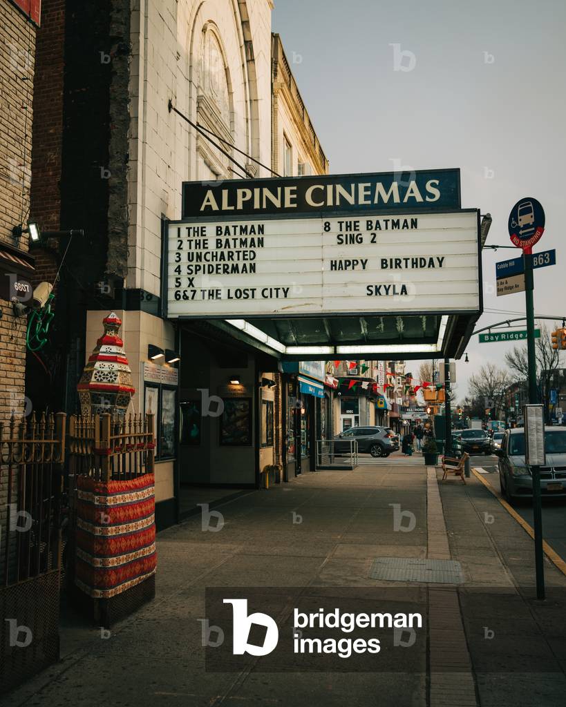 Image of Alpine Cinema vintage sign in Bay Ridge, Brooklyn, New York ...