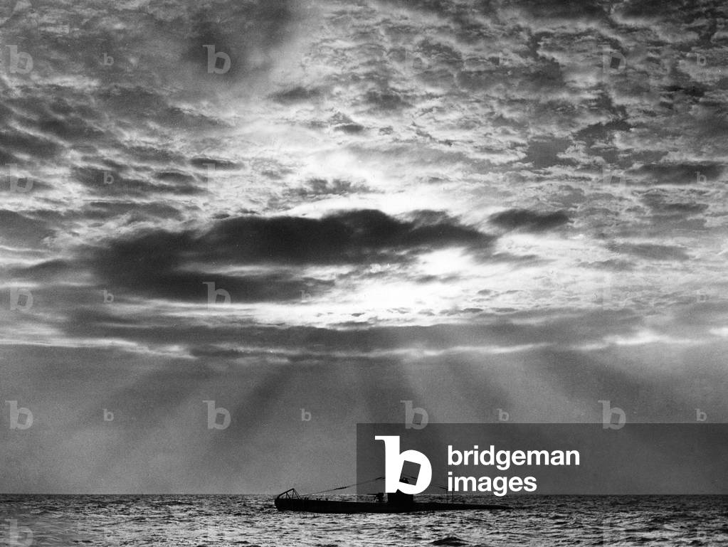 Image of German U-boat combat patrol, 1917 (b/w photo)