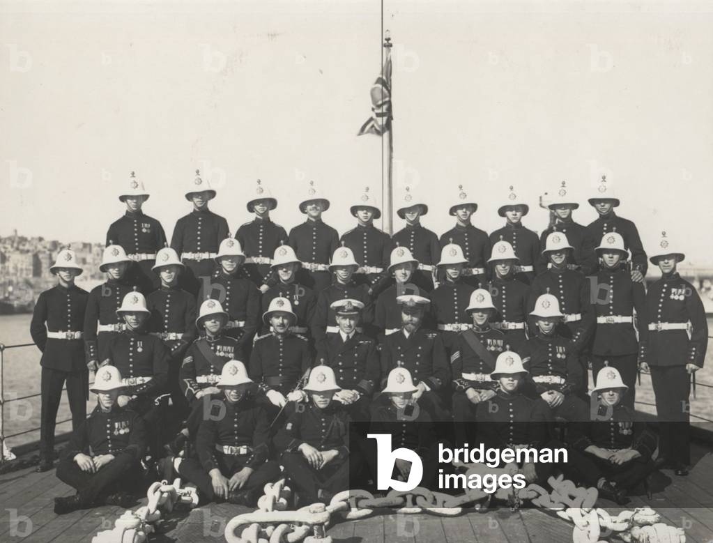 Image of Royal Marine Detachment of the cruiser HMS Ceres with the by ...