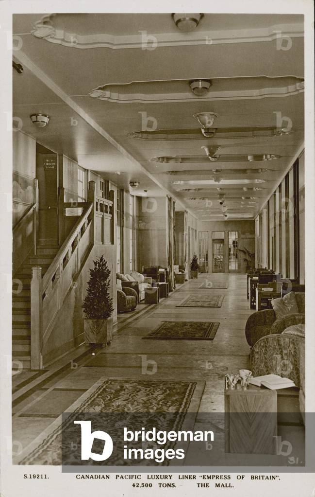 Image of The Mall on the Empress of Britain, Canadian ocean liner by ...