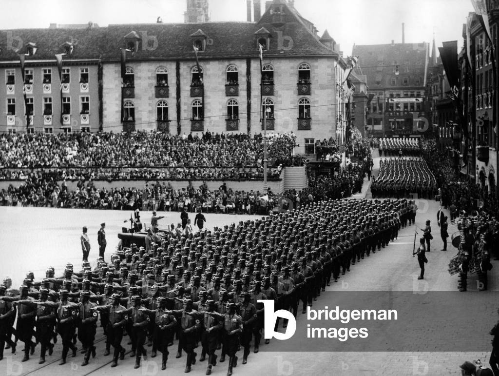 Image of Adolf Hitler and the NSKK at the Nuremberg Rally, 1936