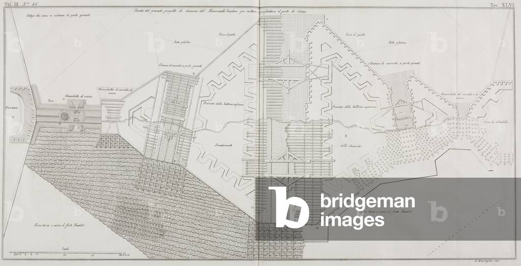 Image of Design plan of sluice by Vauban for cleaning and deepening