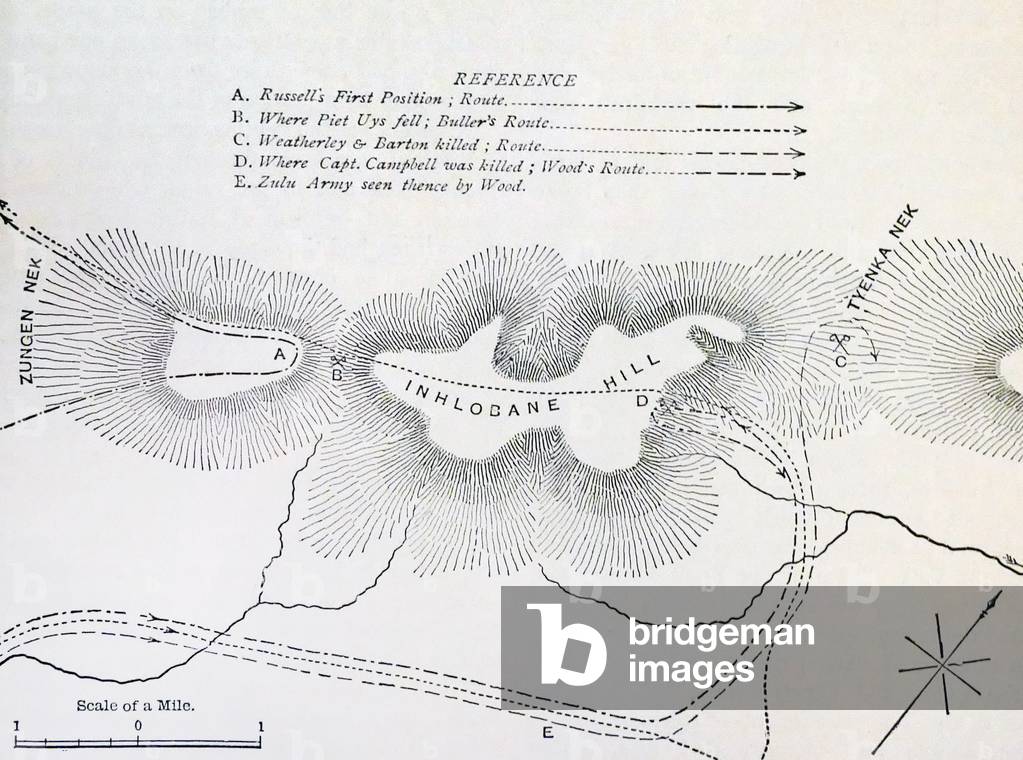 Image of Plan of the fight for the Battle of Hlobane, 1850