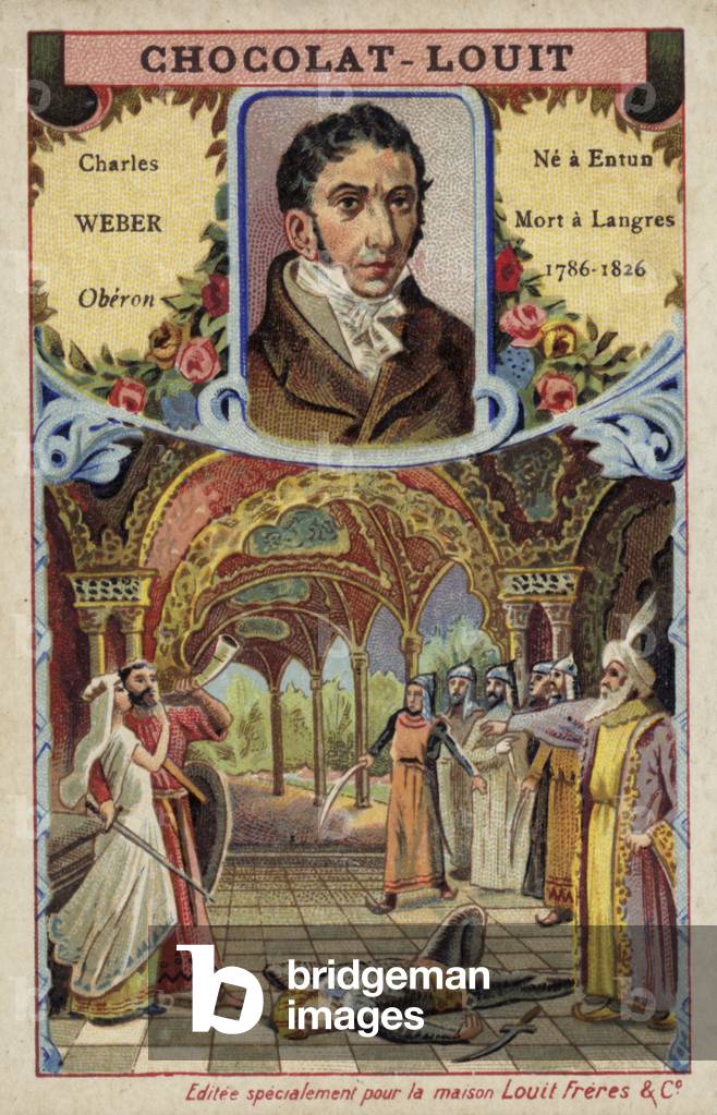 Image of Carl Maria von Weber, German composer, and a scene from by ...