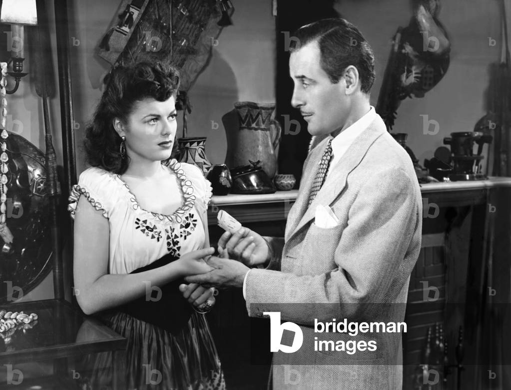 Image of THE FALCON OUT WEST, from left: Barbara Hale, Tom Conway,