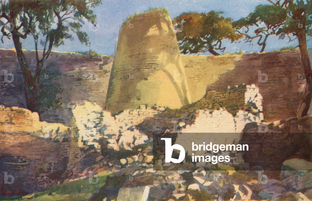 Image of The Conical Tower, Great Zimbabwe Ruins (colour litho) by ...