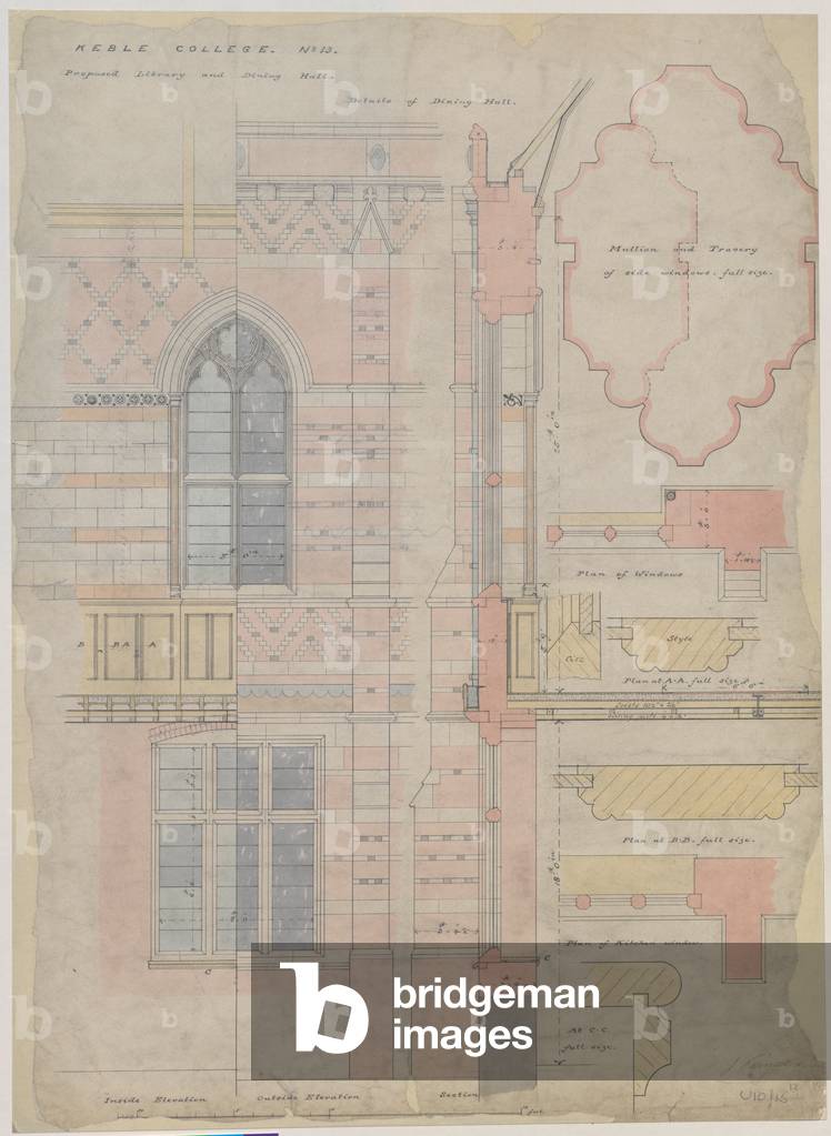 Image of Keble College - Proposed Library and Dining Hall. No 13. by ...