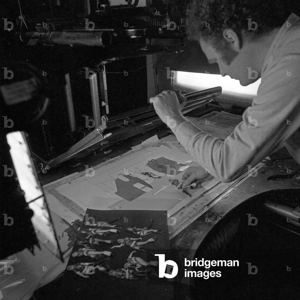 Image of Producing a Barbarella comic strip, Germany 1960s