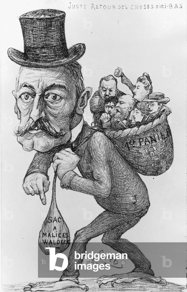Image of Cartoon by Orens of Pierre Marie Waldeck-Rousseau (1846-1904 ...
