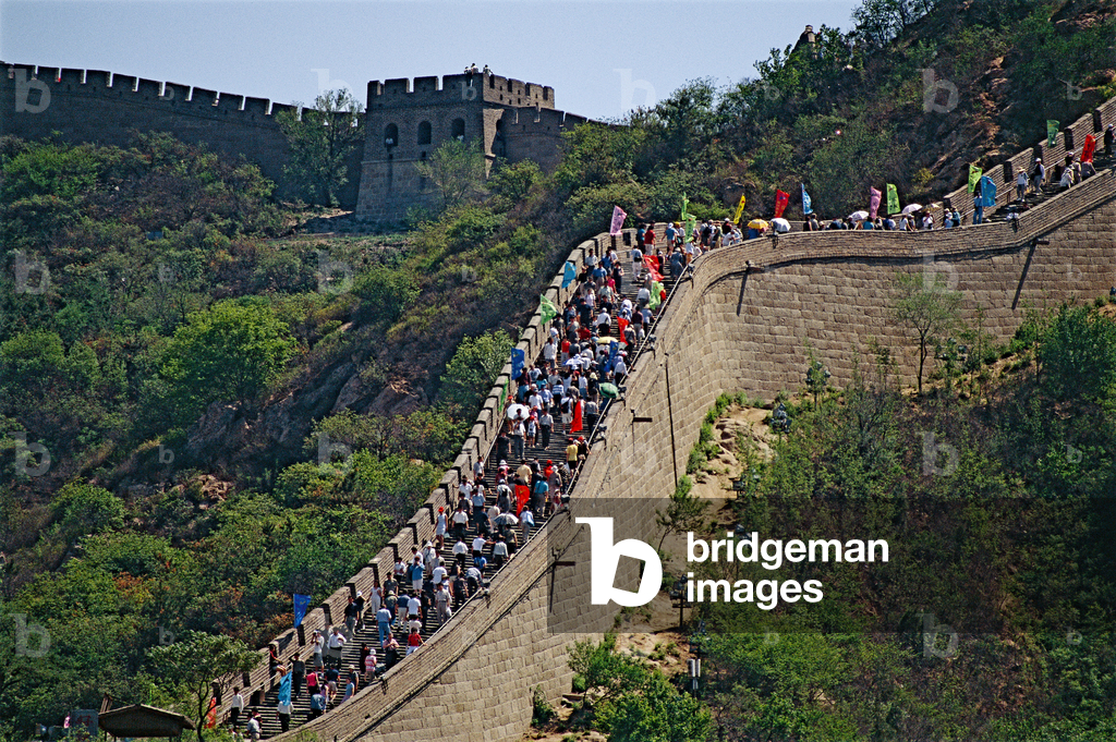 Image of Tourists crowd the Badaling Wall, the first section of the by ...