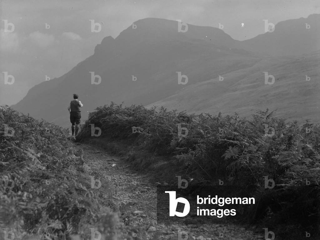 Image of A view of a man walking along a path with by Hardman, Joseph ...