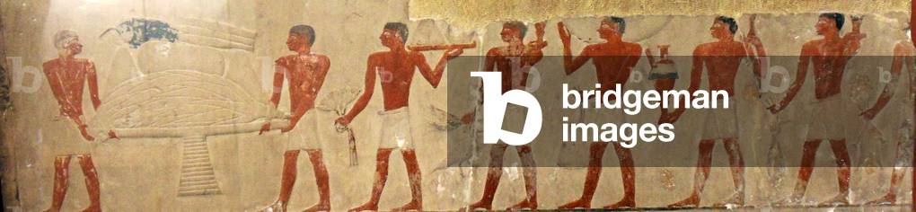 Image of 5th Dynasty Egyptian (2500-2350 BC) Servants making offerings ...