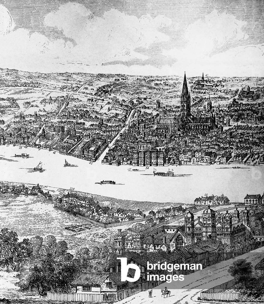 Cityscape of London in the 16th century by
