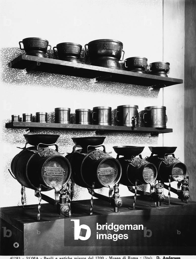 Image of Barrels and ancient measuring instruments from the 18th ...