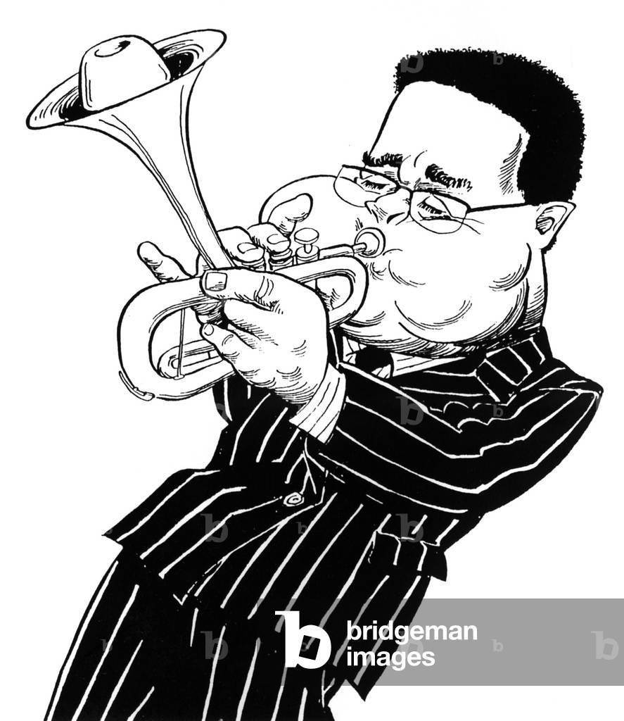 Image of Dizzy Gillespie (John Birks Gillespie), caricature by John ...
