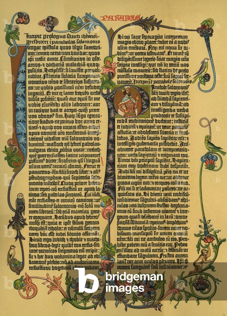 Image of Commentary on Solomon's 'Parables' from Gutenberg's Latin bible