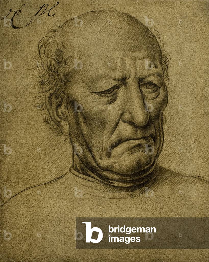 Image of Senile male portrait; drawing by Leonardo da Vinci. The Louvre ...