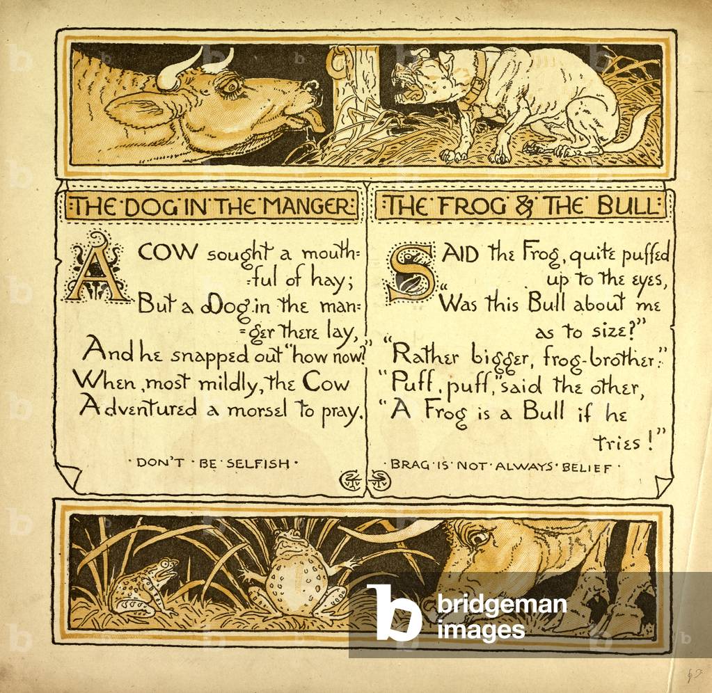 Image of The Dog in the Manger; the Frog and the Bull, by Crane, Walter ...