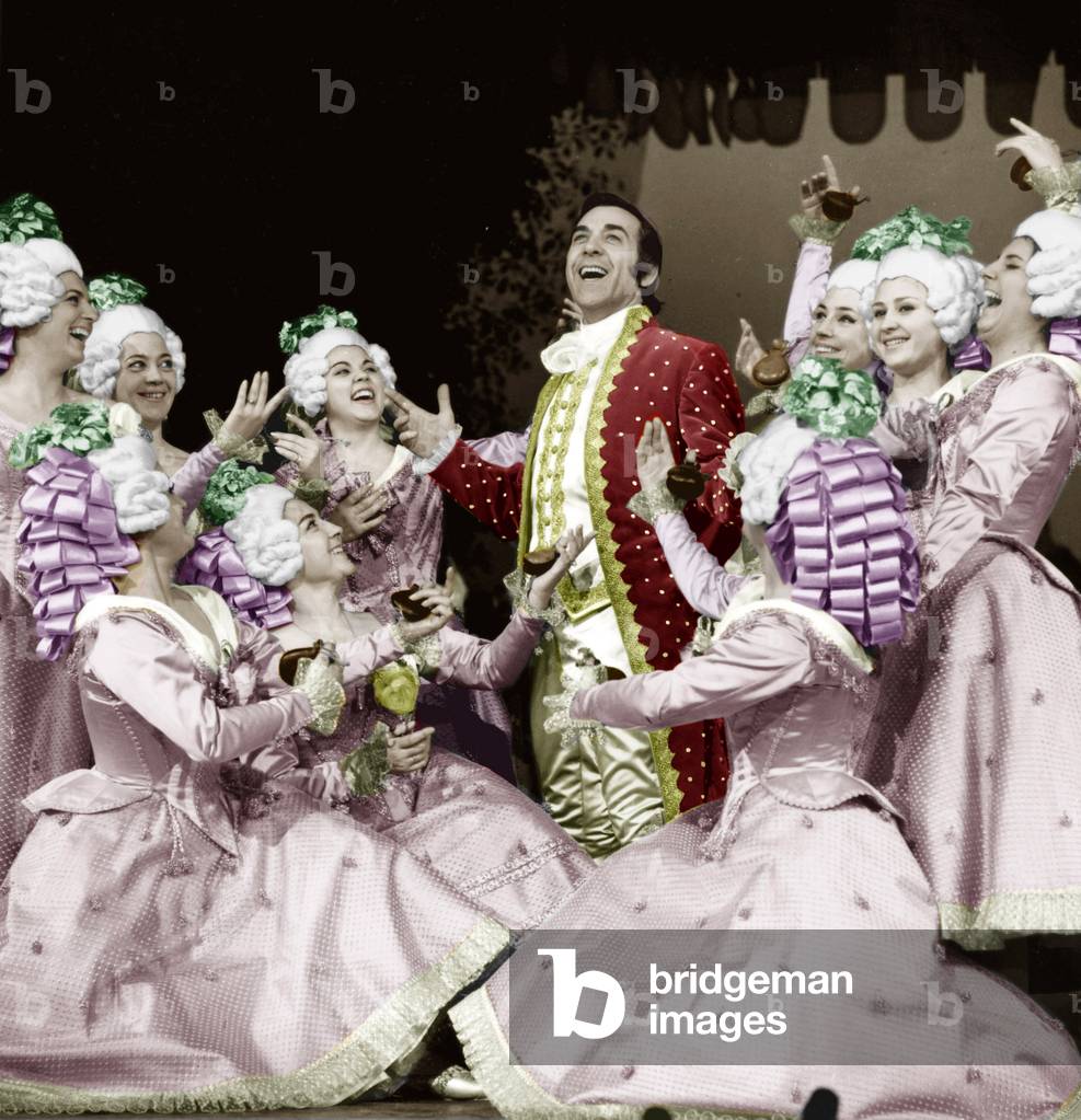 Image of Luis Mariano (As Goya) during Rehearsals of Operetta "The Prince