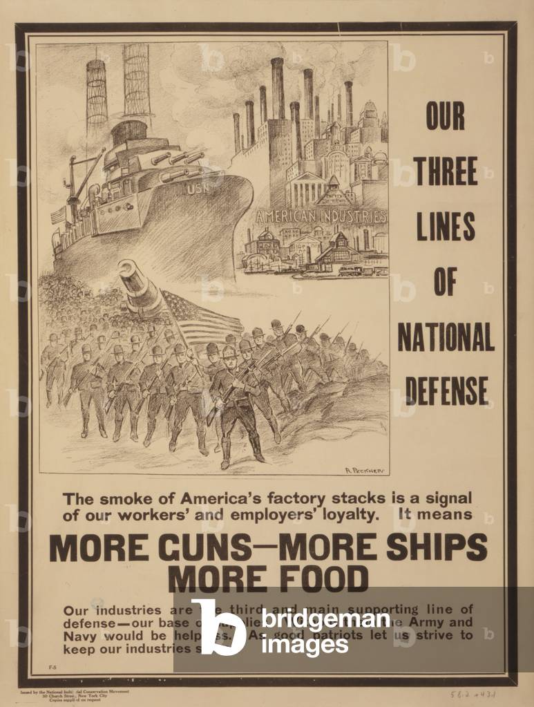Image of Our three lines of national defense, by R.Peckner, 1917 (colour