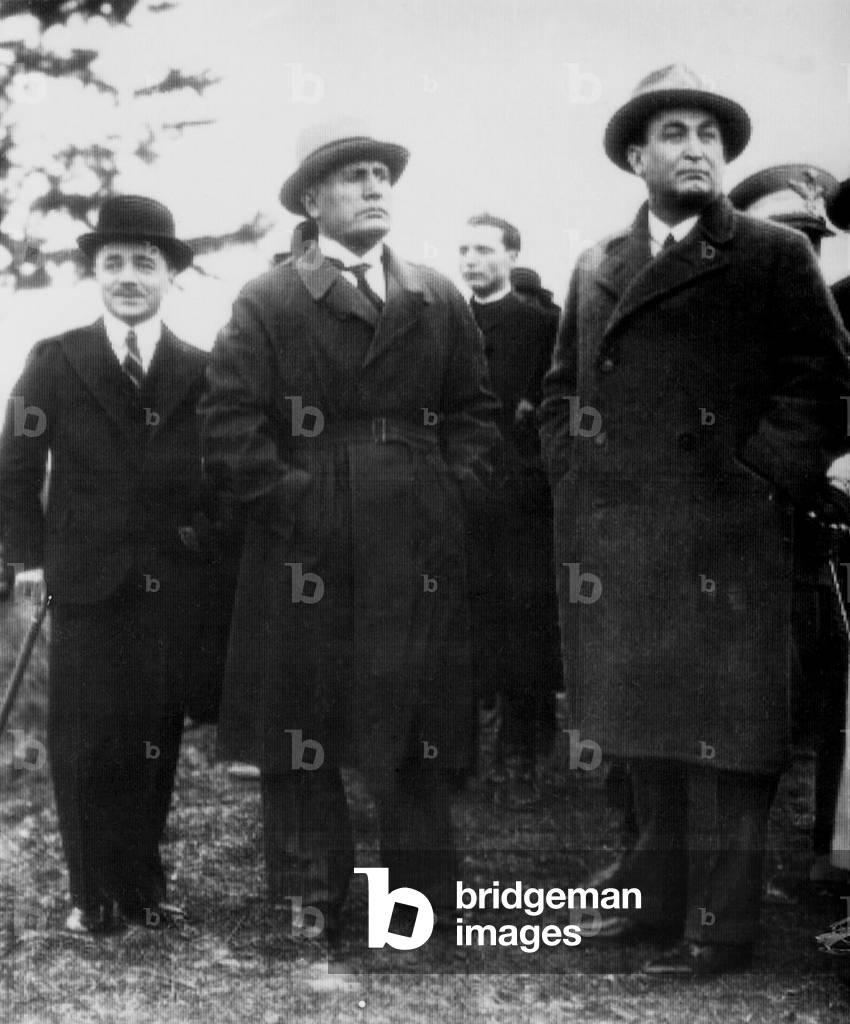 Image of Engelbert Dollfuss, Benito Mussolini and Gyula Gombos in Rome ...