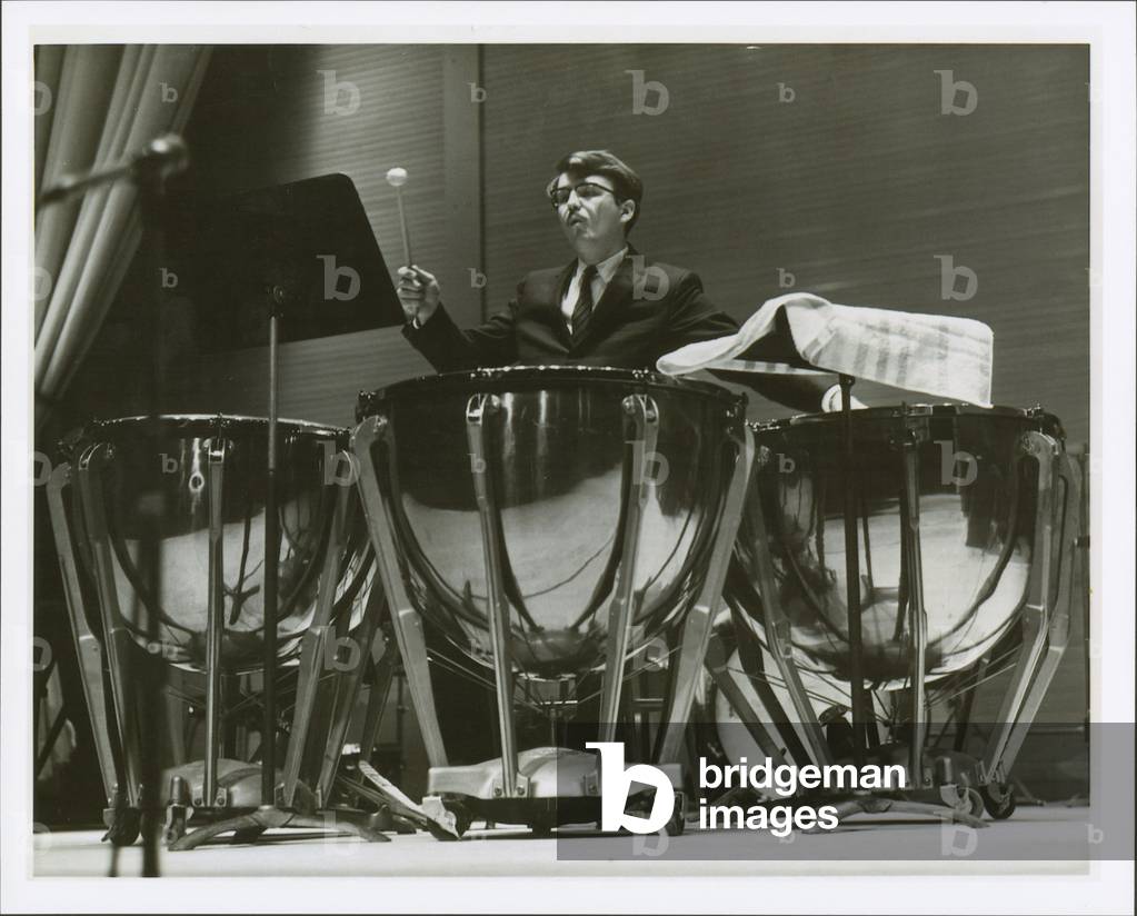 Image of Jan Williams performing Elliott Carter's 8 Pieces for Four Timpani