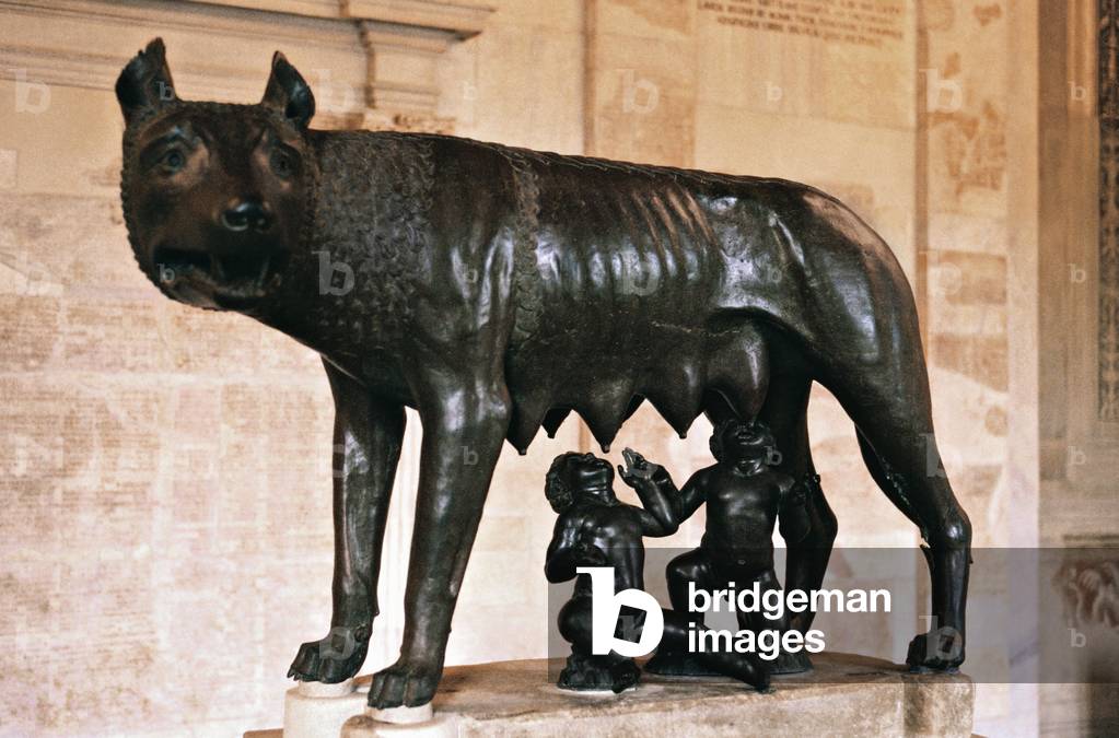 Image of Capitoline wolf, bronze statue, considered to be of Etruscan ...