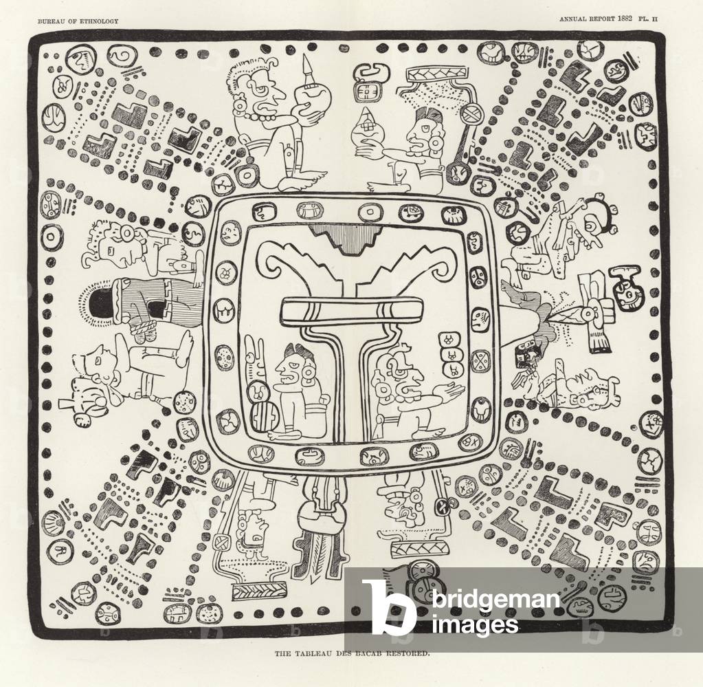 Image of The Tableau des Bacab restored (engraving) by American School ...