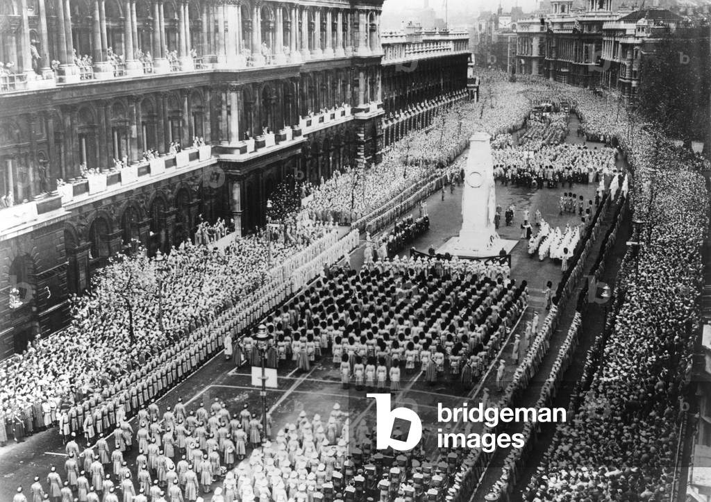 Image of Armistice celebration in London, 1936 (b/w photo)