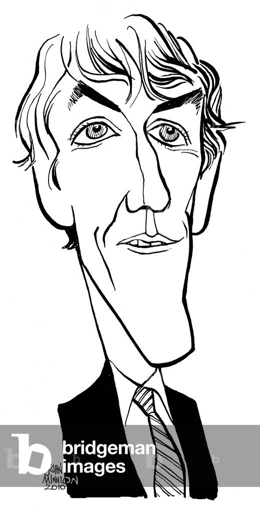 Image of Peter Cook - caricature by John Minnion by Minnion, John (b.1949)