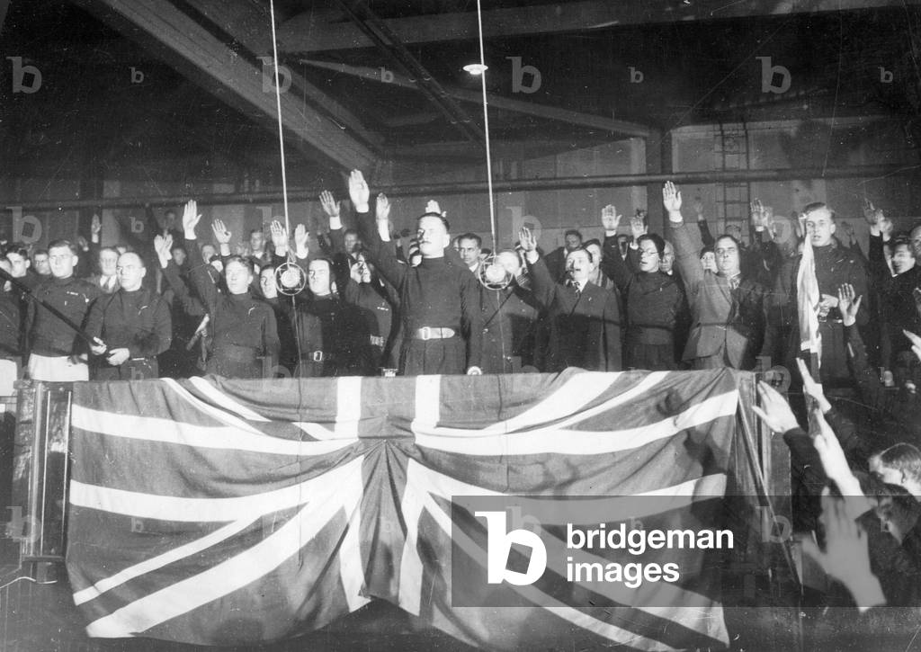 Image of Oswald Mosley at a rally of the British Union of