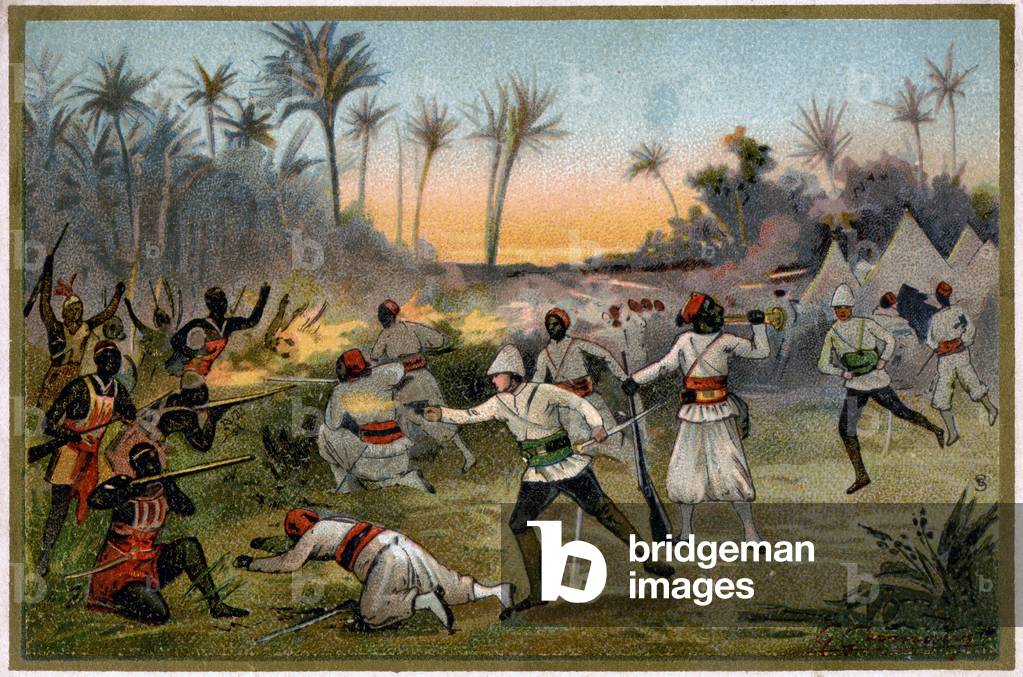 Image of Geography. Benin. Battle during the second Franco Dahomean War ...