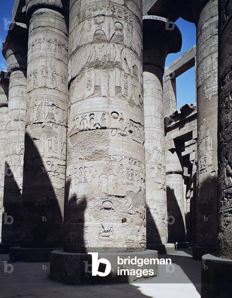 Image of View of Great Hypostyle Hall, Temple of Amun, Karnak Temple by ...