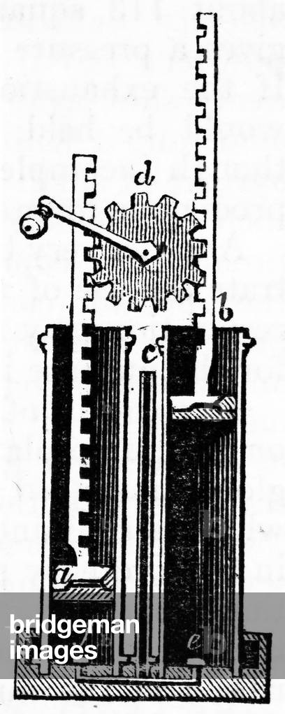 Image of Cross-section of the rack-and-pinion mechanism.