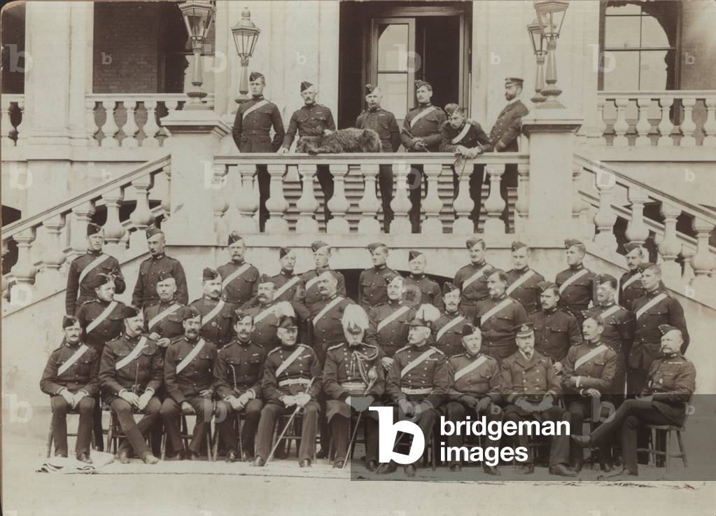 Image of Royal Marine Artillery Officers seated in front of the ...
