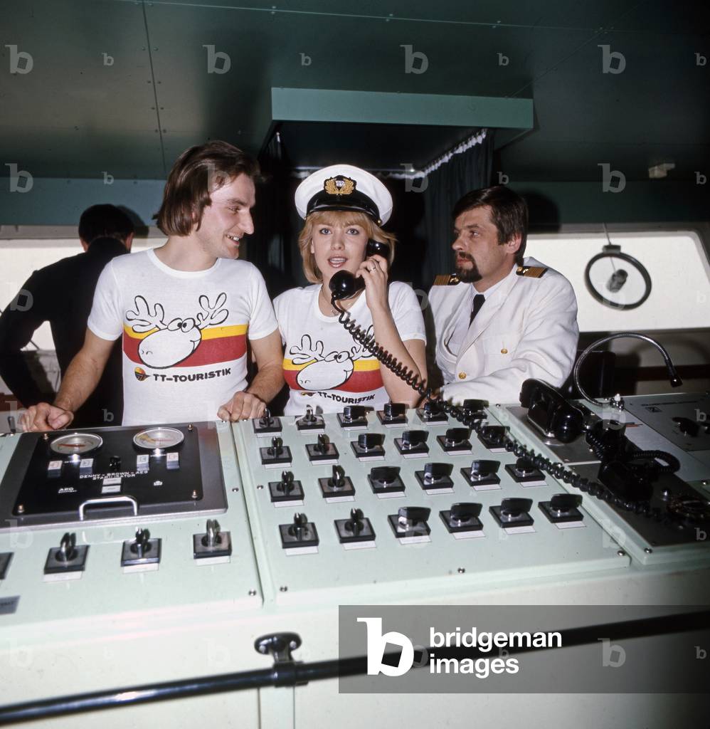 Photo shooting of the Swedish singer Siw Inger on the ferry Nils ...