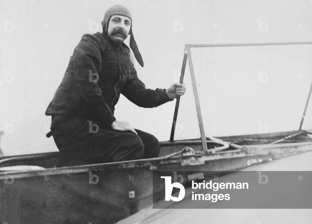 Image of Louis Bleriot in his Bleriot IX, 1929 (b/w photo)