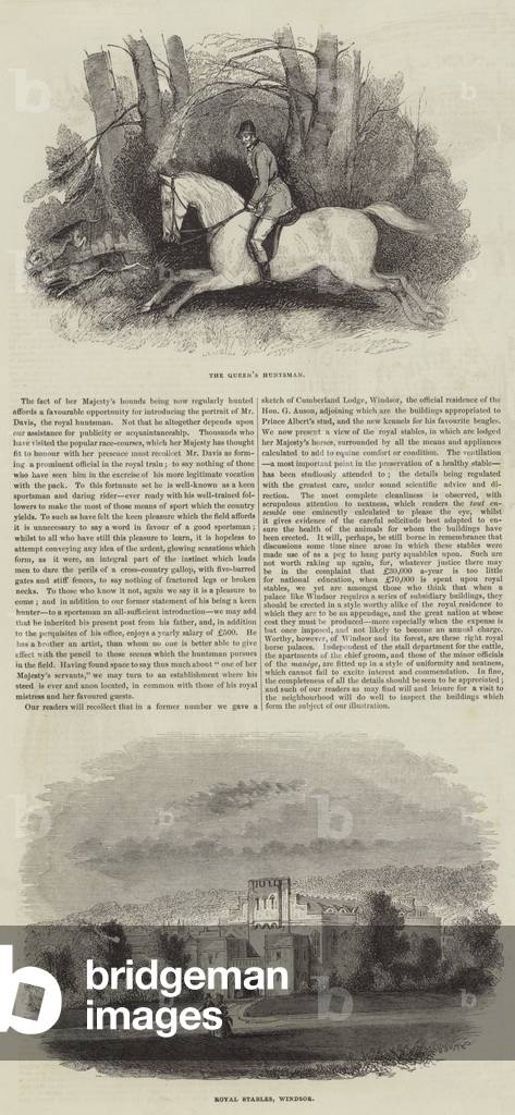 Image of The Queen's Hunt (engraving) by English School, (19th century)