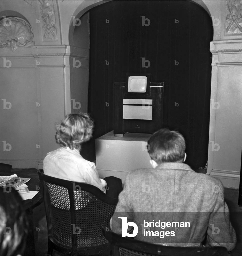 Image of Tv Set, France, 1948 (b/w photo)