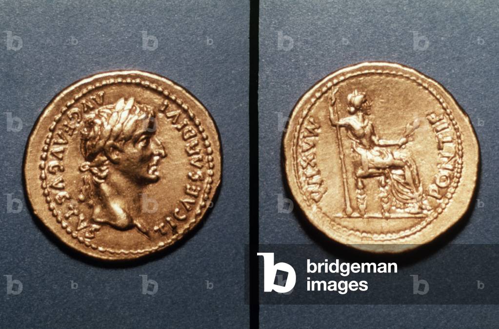 Image of TIBERIUS (14-37 AD) Second emperor of Rome. On a Roman