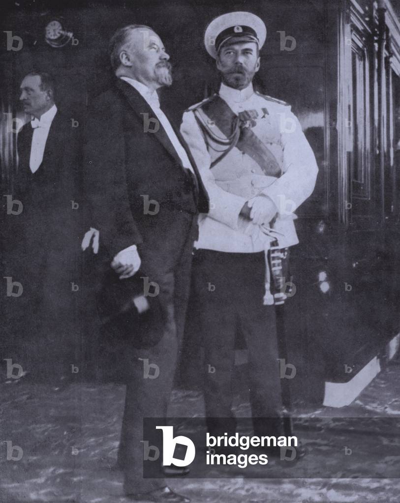 Image of President Raymond Poincare of France with Tsar Nicholas II on ...