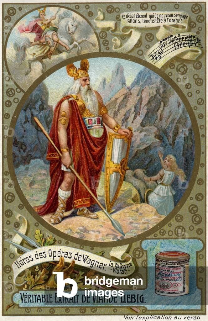 Image of Wotan, in The Valkyrie, opera by Richard Wagner. c.1900