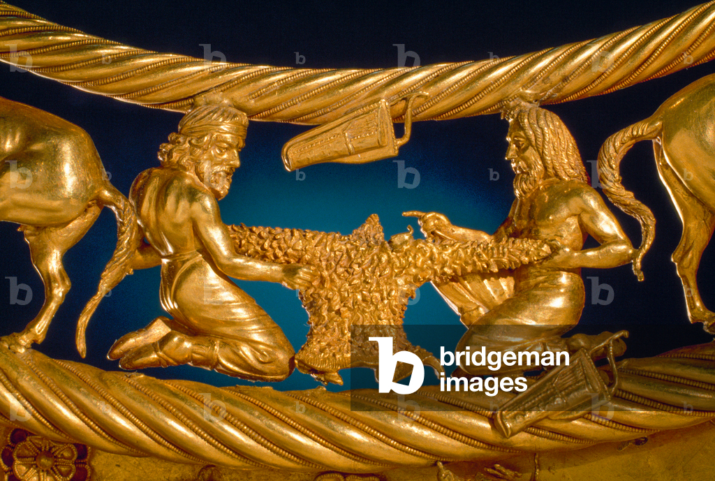Image of Detail from a gold pectoral found in a Scythian burial by ...